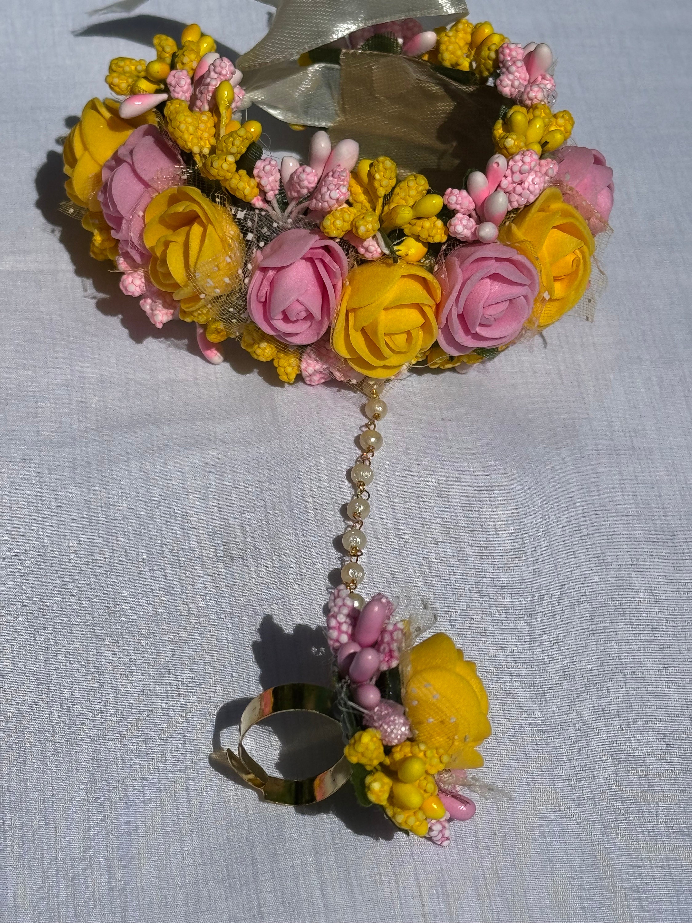 Haldi Mayoon Mendhi Jewelry Desi Wedding Bridal Jewelry Floral Bangles ...