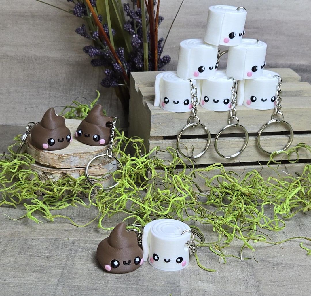 Keychain BFFS Toilet Paper Poo 3D Printed Gift Set - Etsy