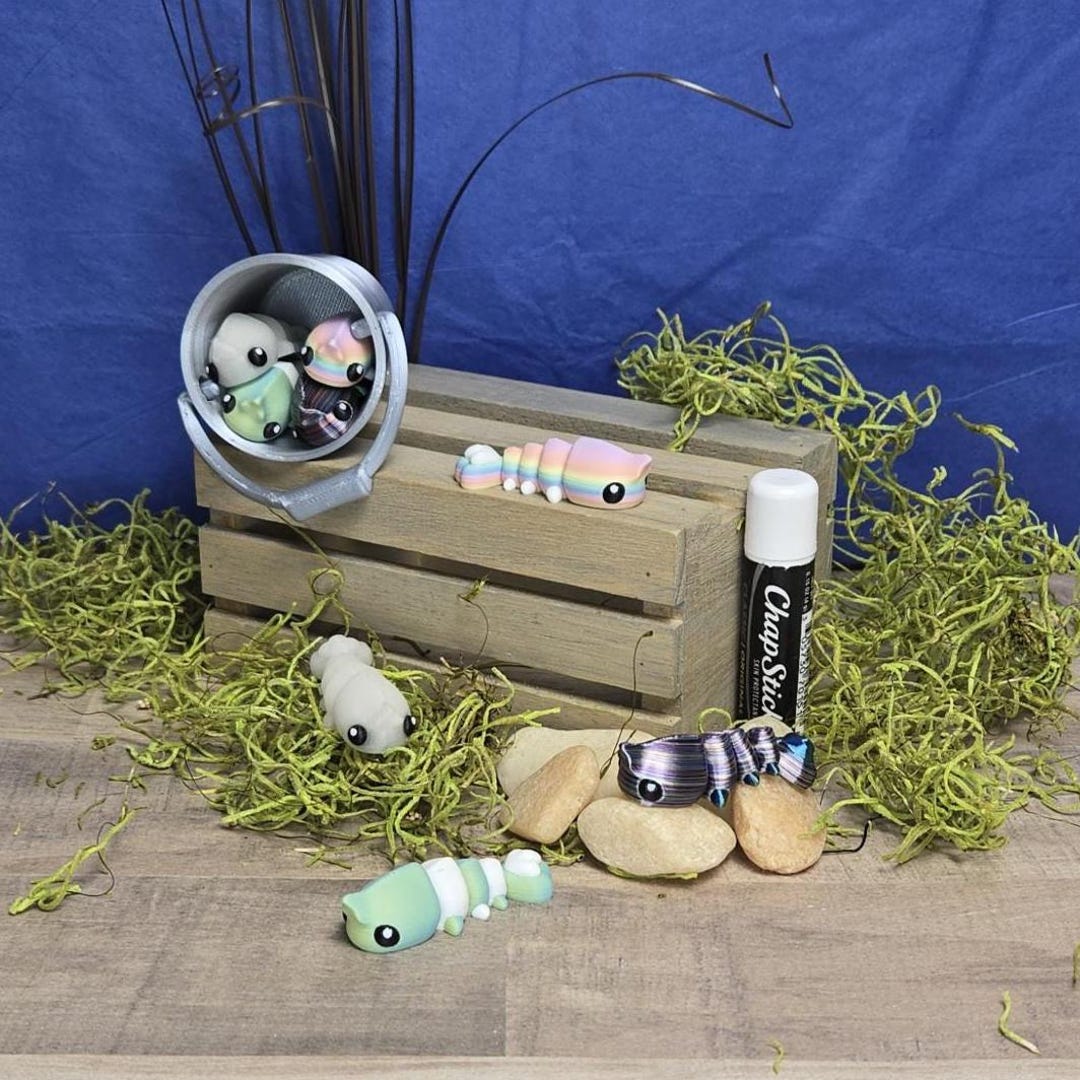 Chunky Shrimp Micro 3D Printed Articulated Desk Fridge Decoration Gift ...