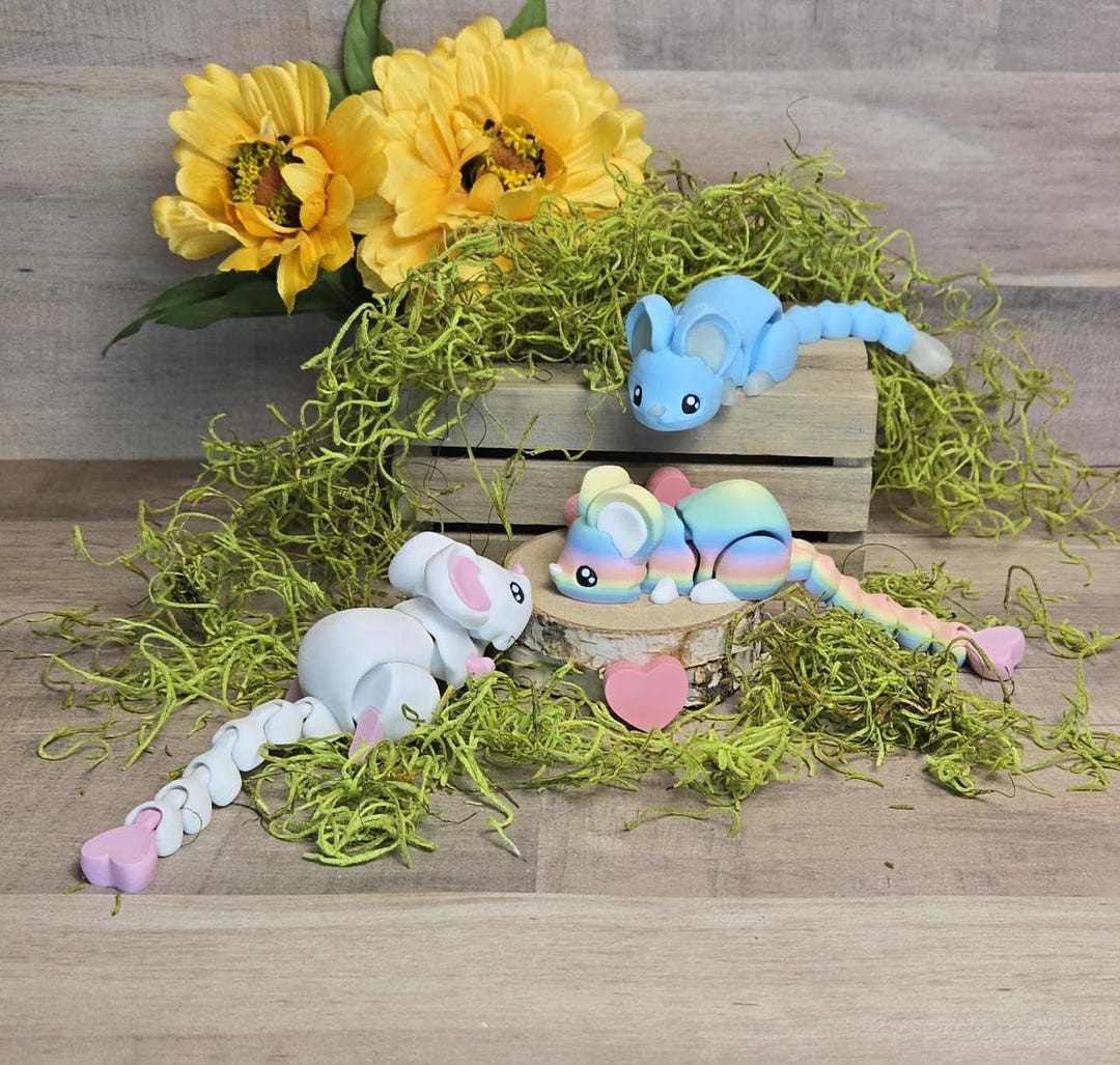 Chunky Mouse Magnet Articulated Fidget Sensory Desk Decoration ...