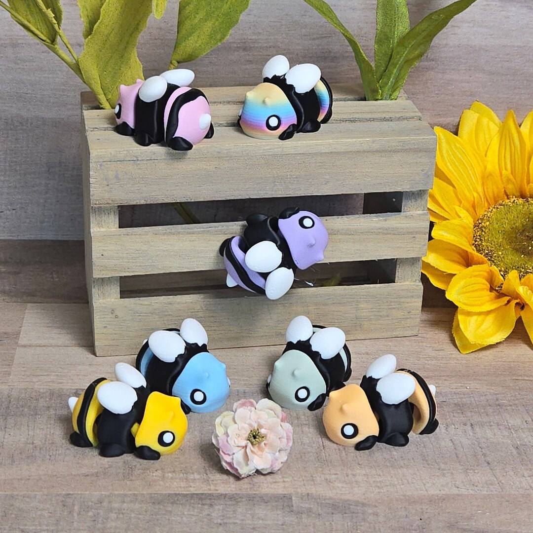 Chunky Bee Mini Articulated Desk Accessory Fidget Stim Sensory Toy Gift ...