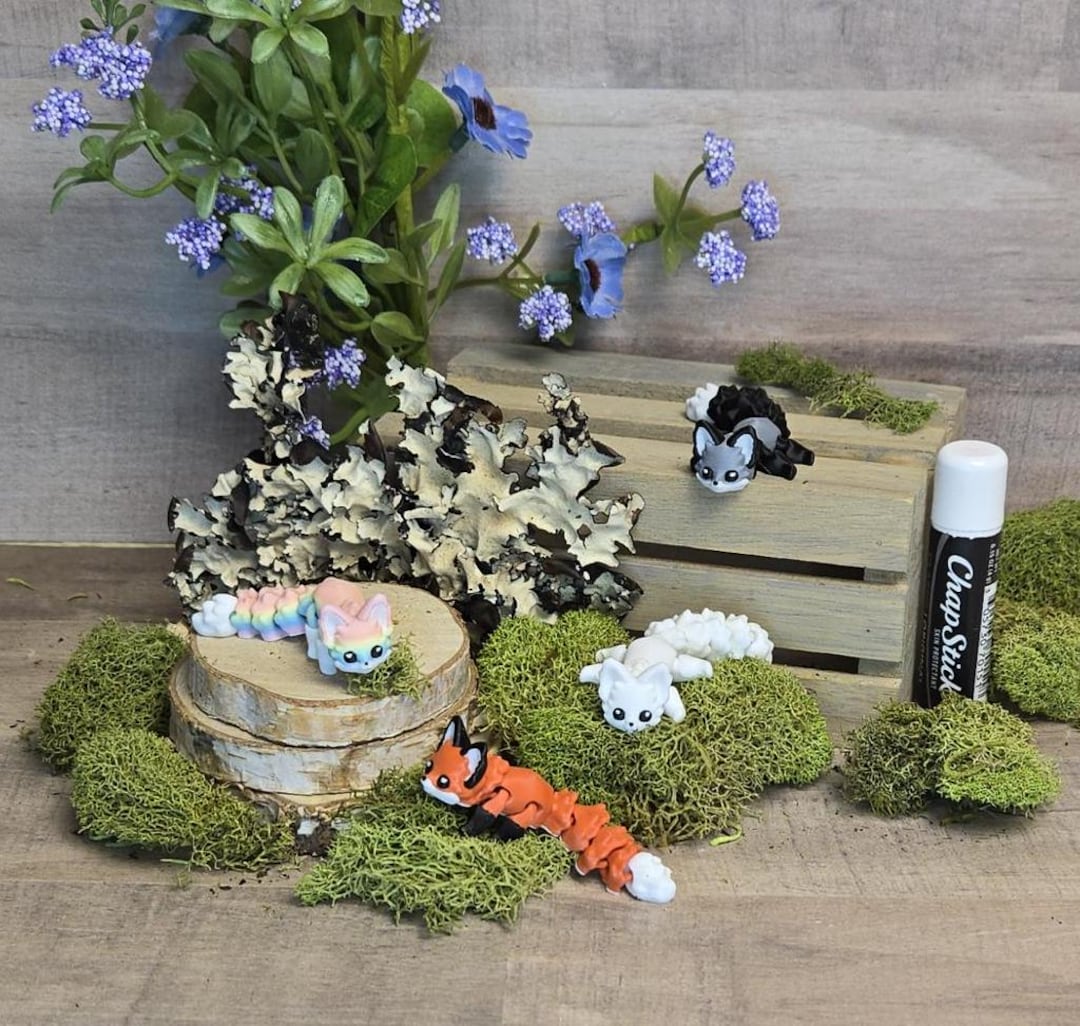 Chunky Fox Micro 3D Printed Articulated Sensory Fidget Toy Desk ...