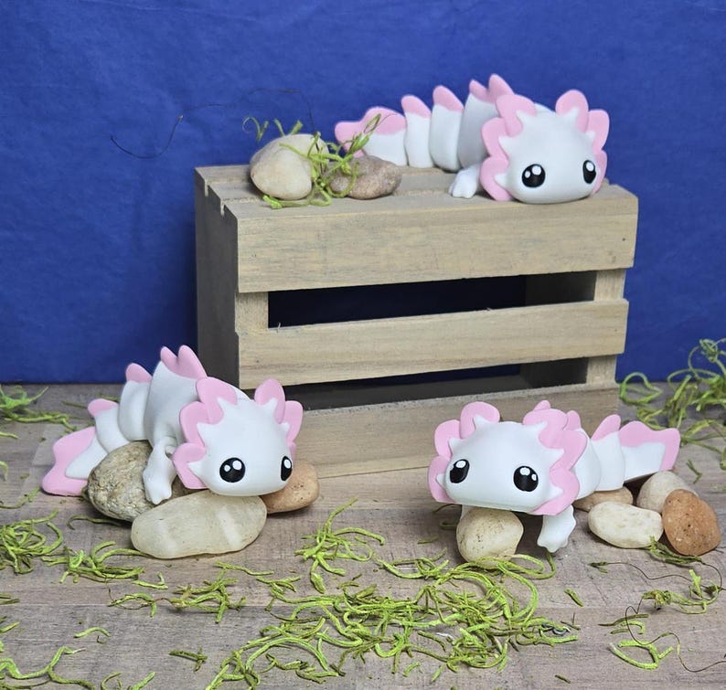 Chunky Axolotl Magnet 3D Printed Articulated Sensory Desk Decoration ...