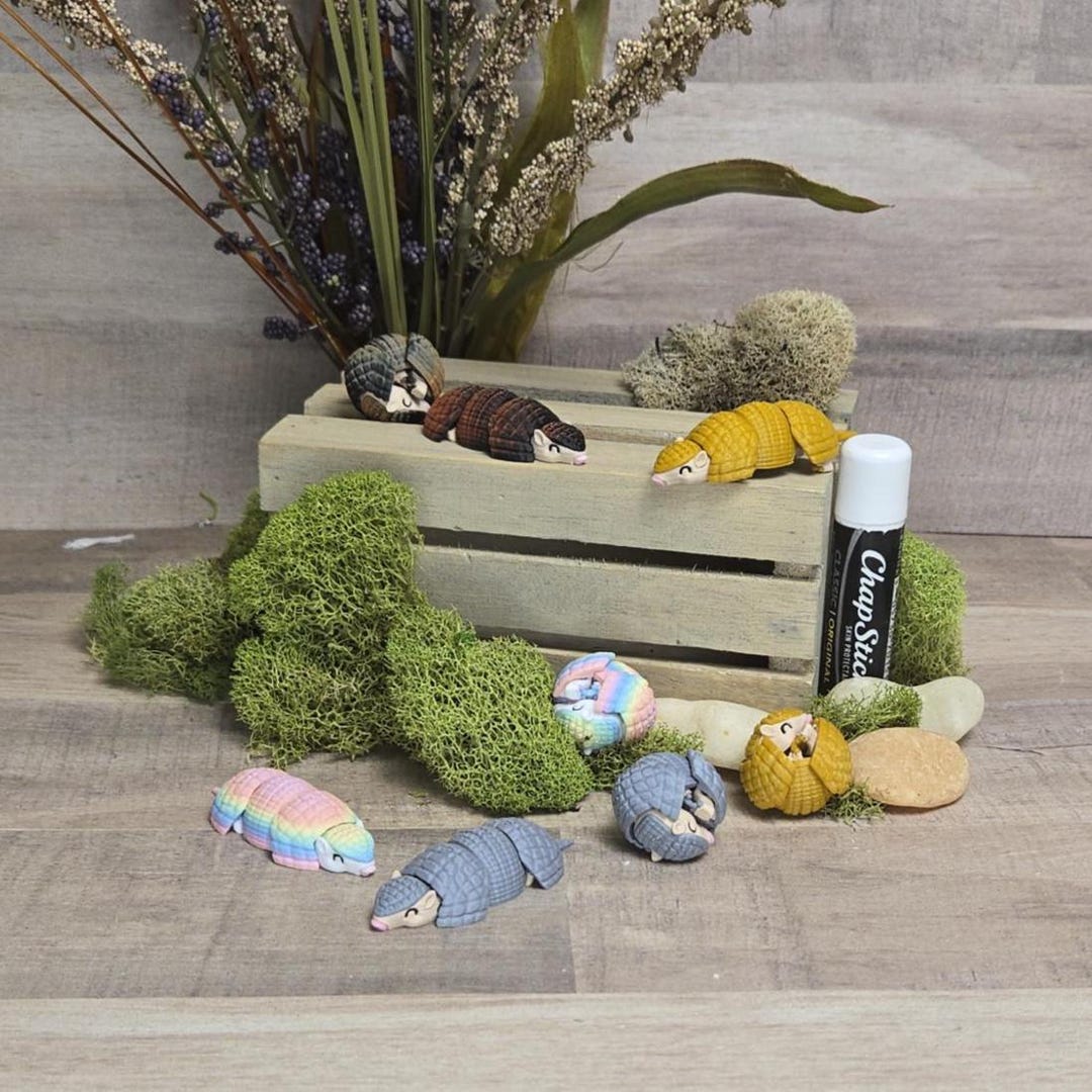 Articulated Armadillo Micro 3D Printed Desk Toy Decoration Fidget Roly ...