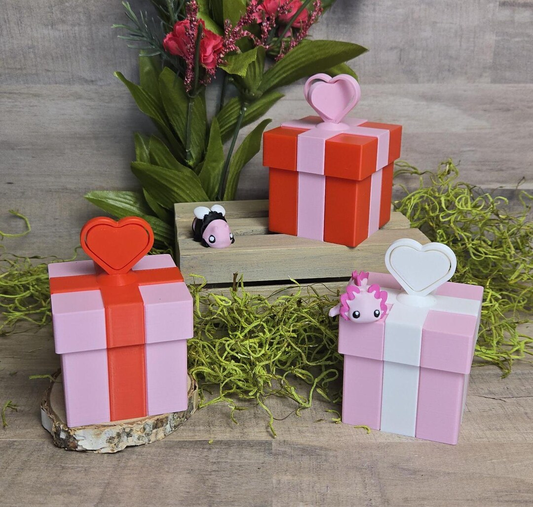 Heart Gift Box 3D Printed Choose Your Own Ribbon Color Valentines Day ...