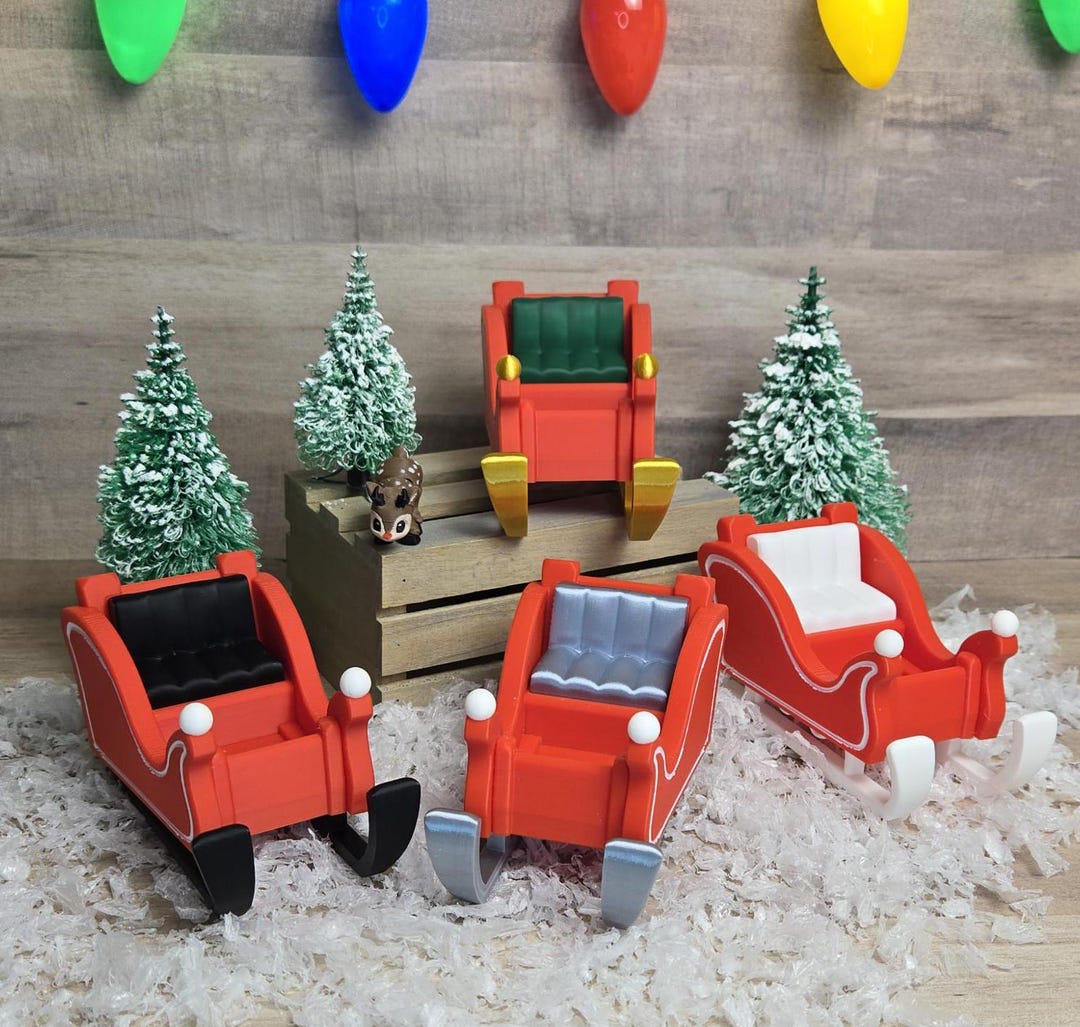 Santa's Sleigh 3D Printed Christmas Holiday Decoration - Etsy
