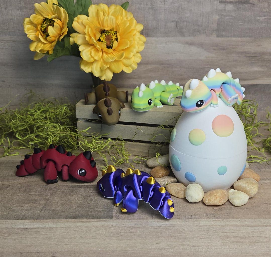 Chunky Spike Dino Magnet 3D Printed Articulated Desk Sensory Fidget Toy ...