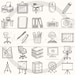 Office & Work Doodle Clipart | 100 Hand-drawn Black Line Pngs | Icons ...