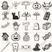 Halloween Costume Doodles Clipart: 100 Black Line Pngs (commercial Use ...