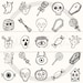 Halloween Costume Doodles Clipart: 100 Black Line Pngs (commercial Use ...