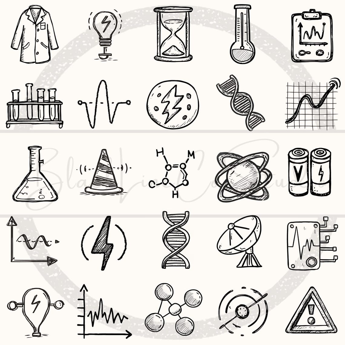 100 Science Lab Doodle Pngs | Hand-drawn Line Clipart | School STEM ...