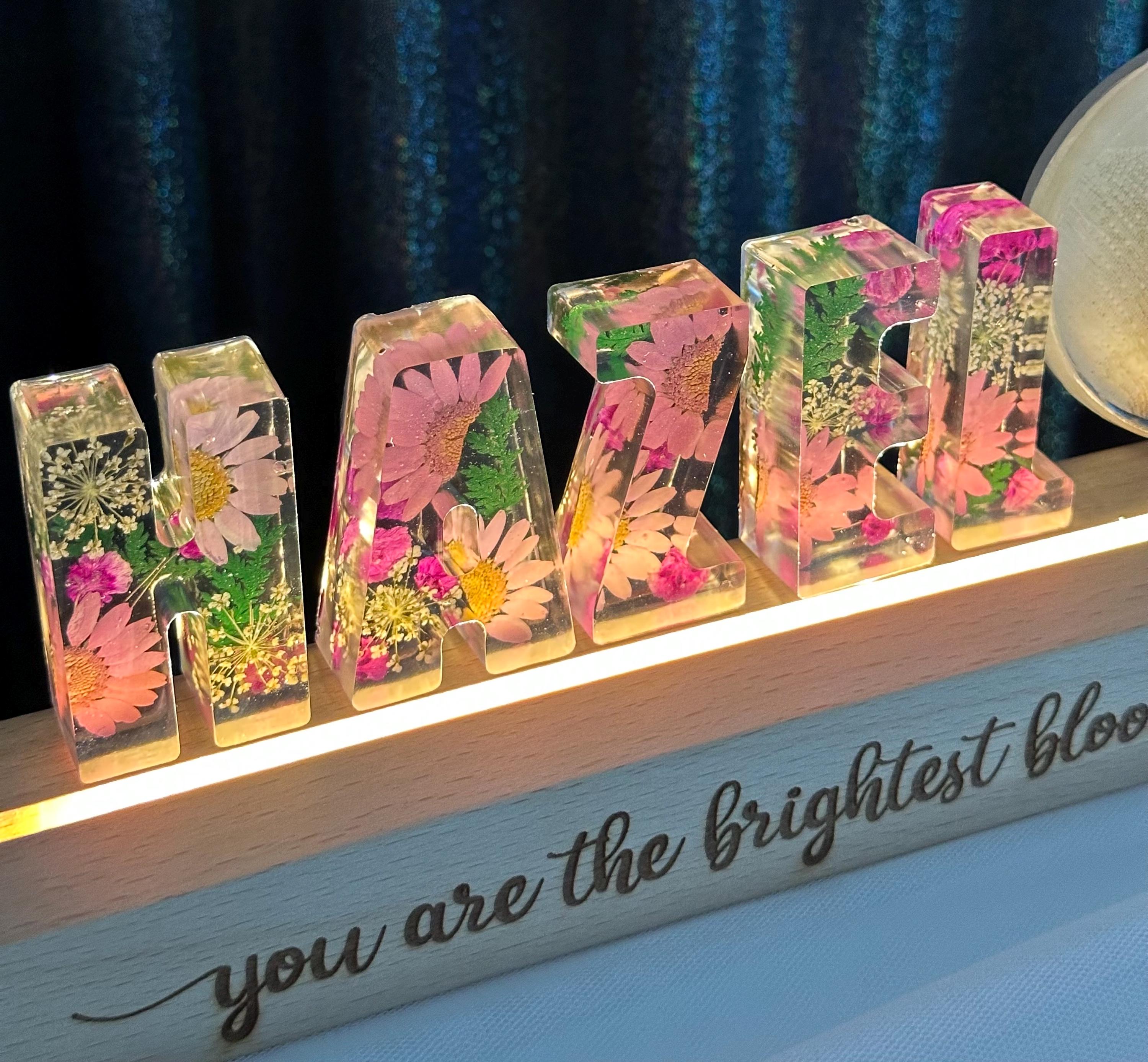 Personalized 3D Photo Lamp: Handmade Floral Letter Name Light - Etsy