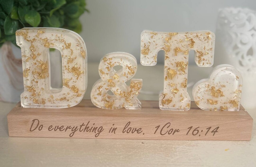 Personalized Initial Night Light, Custom Letter Lamp With Wood Base - Etsy