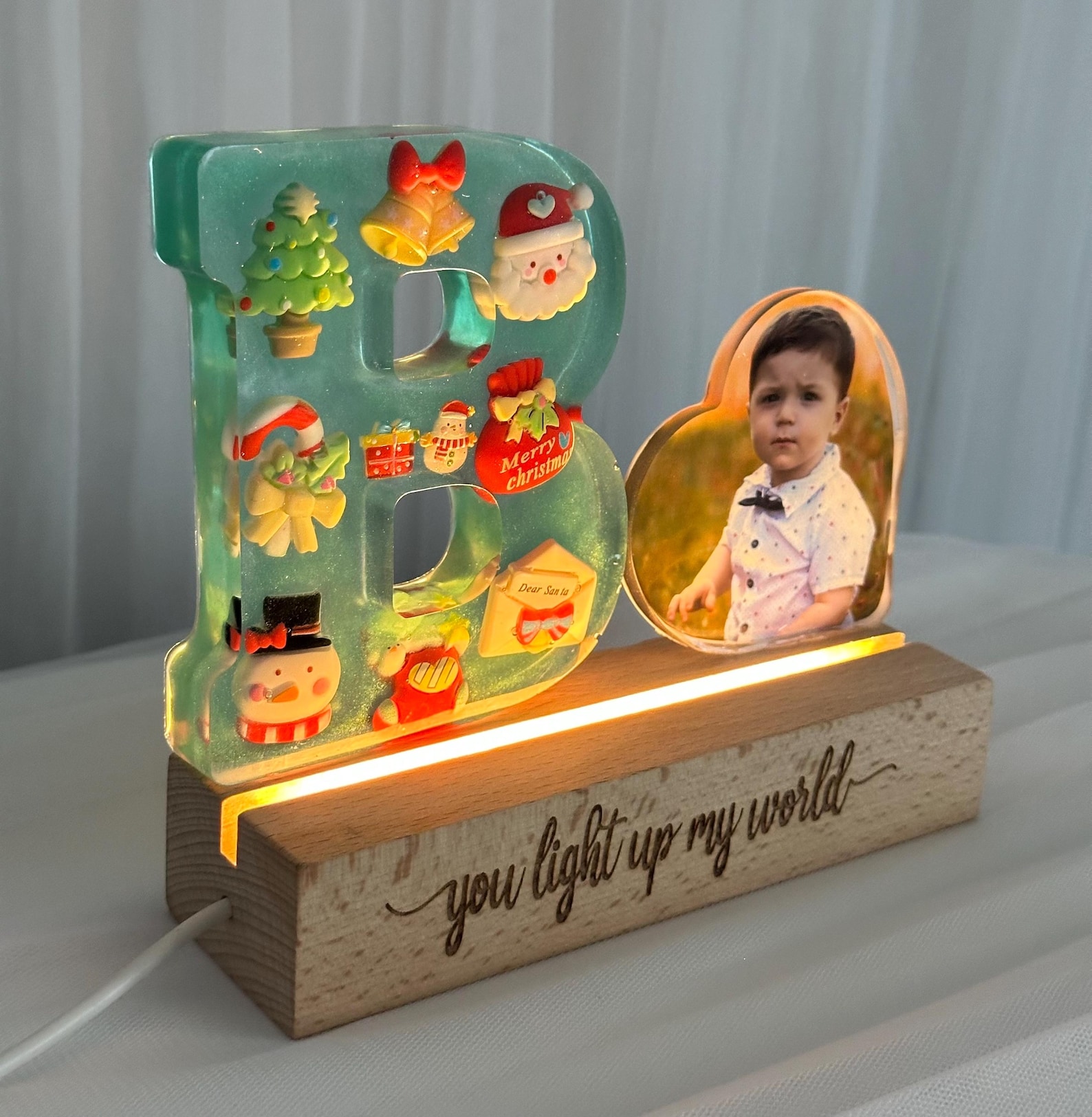 3D Custom Letter Lights, Personalized Resin Photo Display Lamp,handmade ...