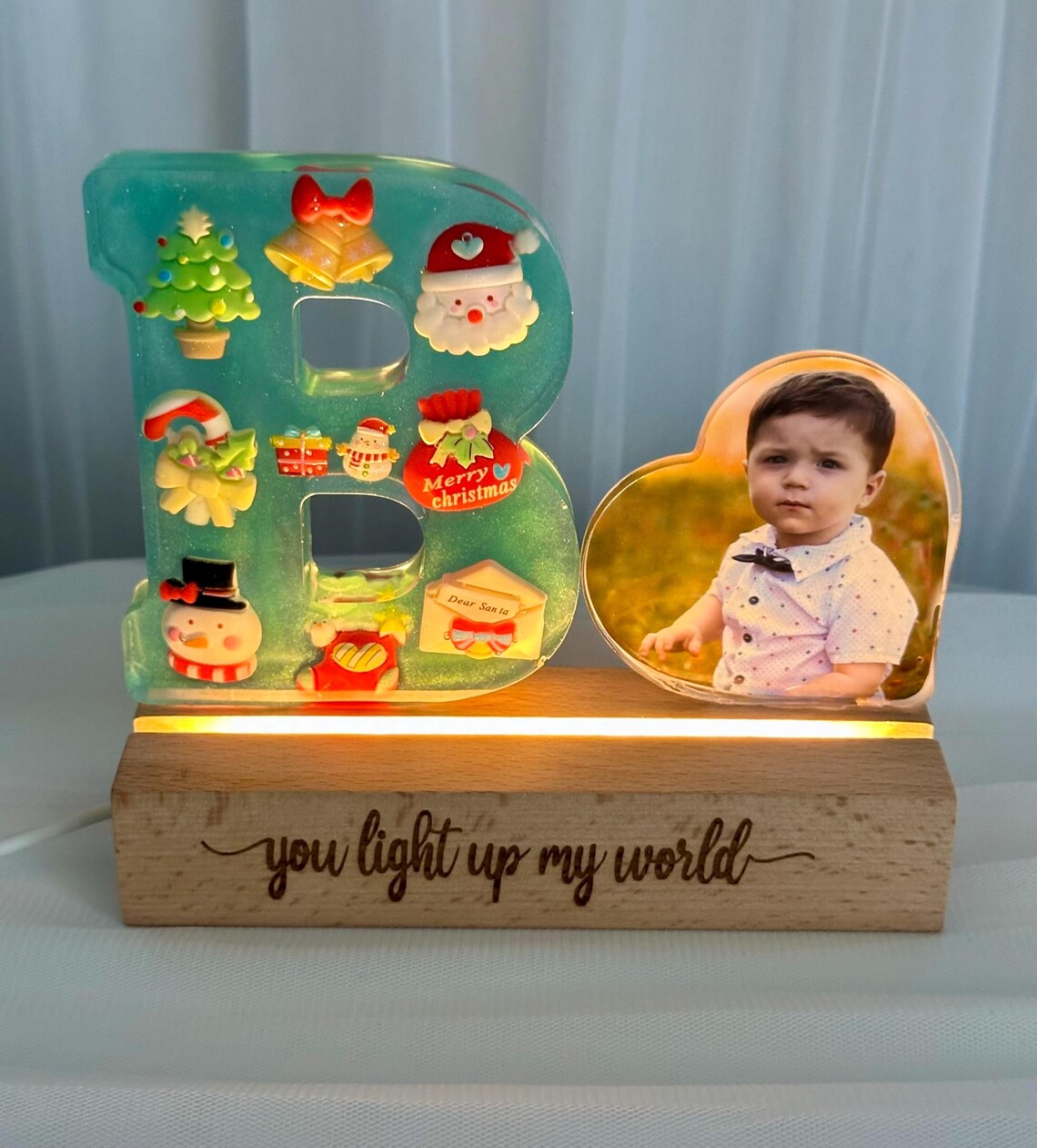 3D Custom Letter Lights, Personalized Resin Photo Display Lamp,handmade ...