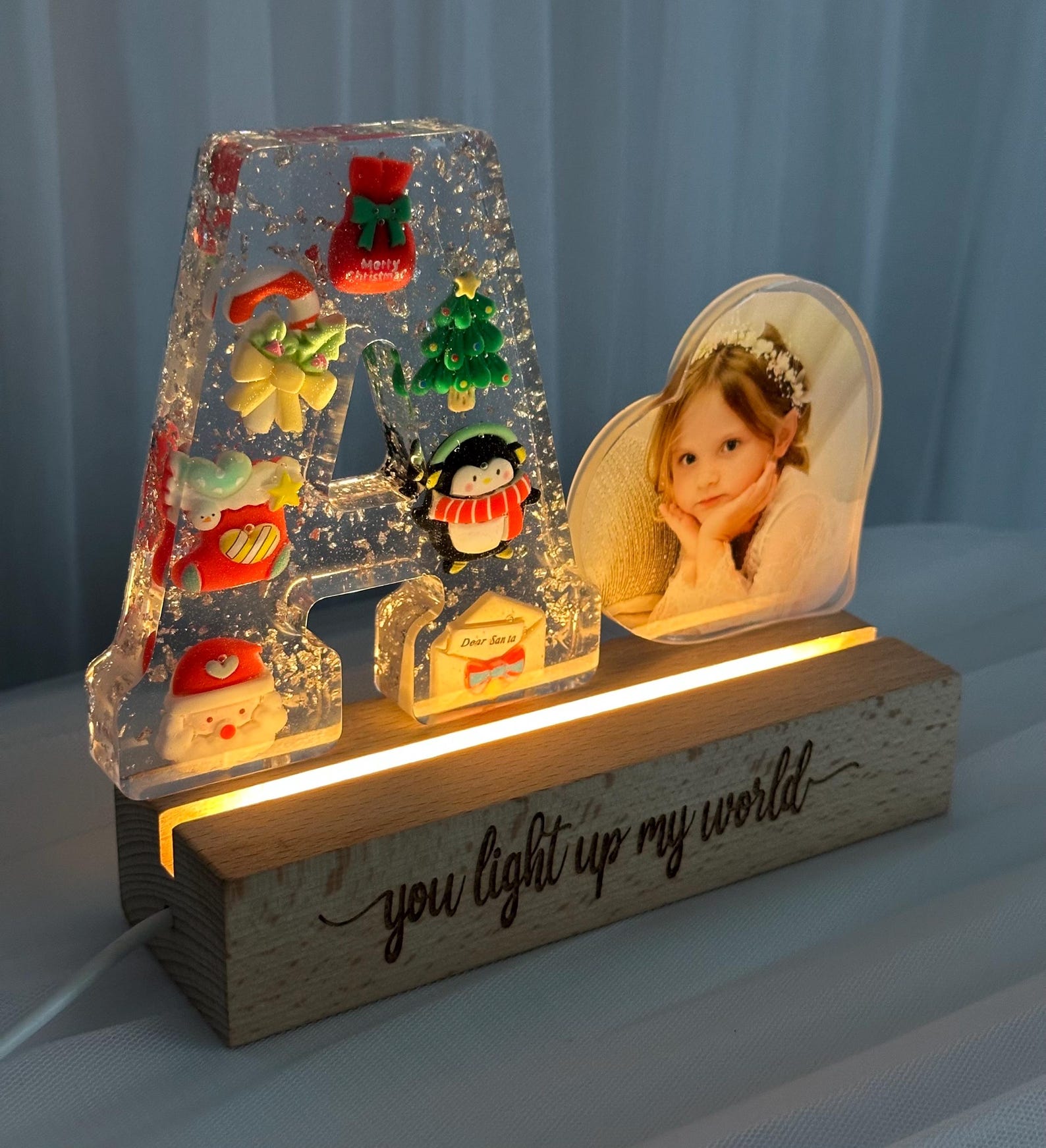 3D Custom Letter Lights, Personalized Resin Photo Display Lamp,handmade ...
