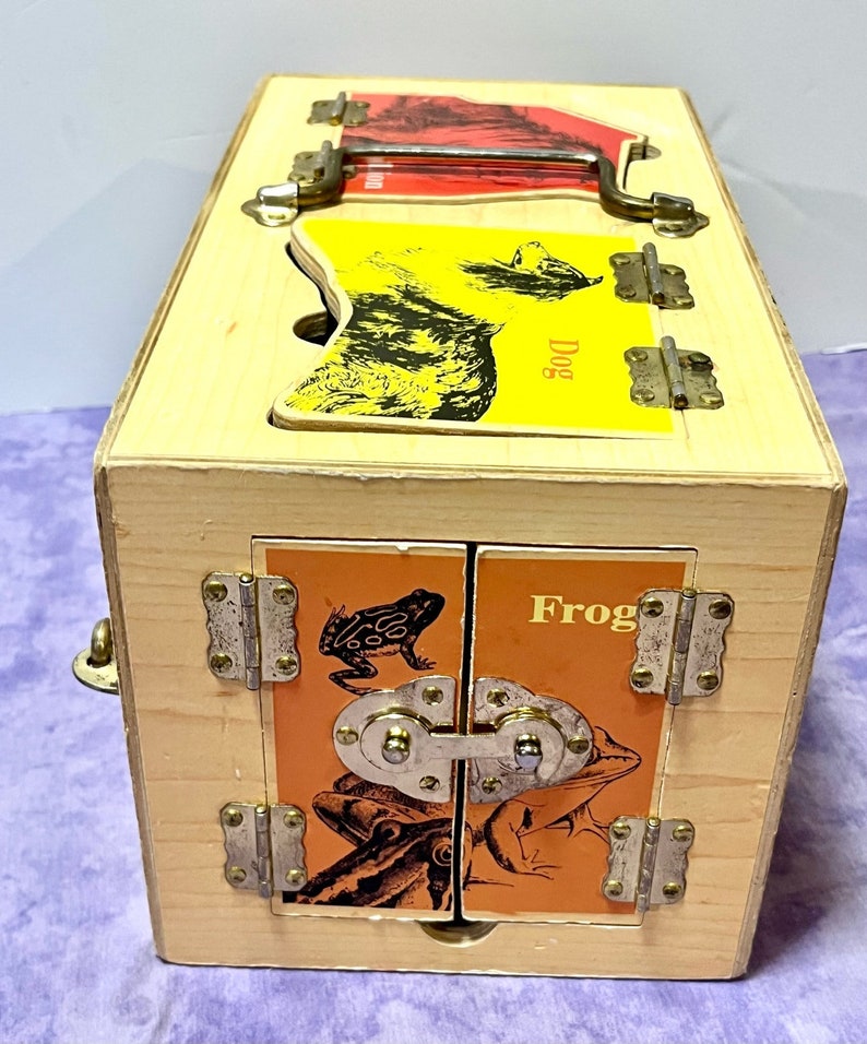 Wooden Animal Latches Box Busy Board Activity Cube Montessori - Etsy