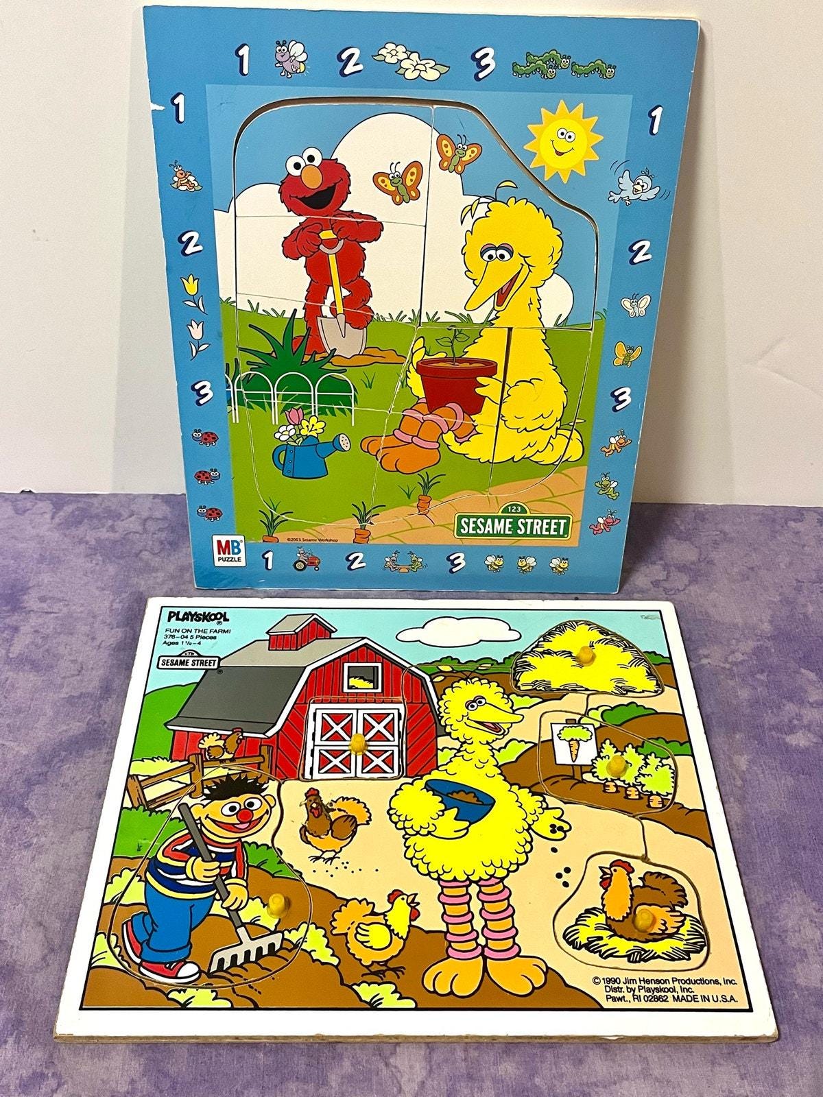 SESAME STREET Frame Puzzle - Elmo & Big Bird - MB Gardening 2003 - Etsy