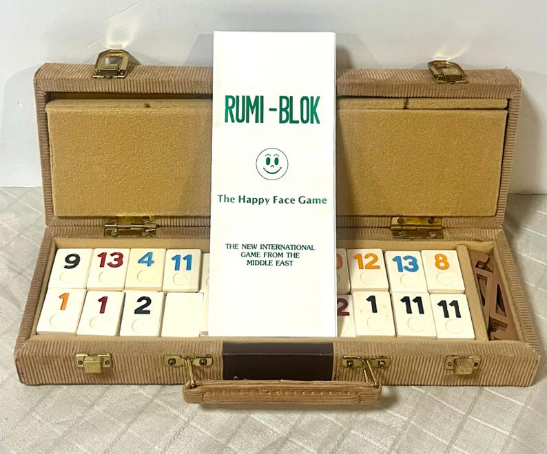 Vintage Rumi-blok the Happy Face Game Rummikub Complete Set 106 Bricks ...