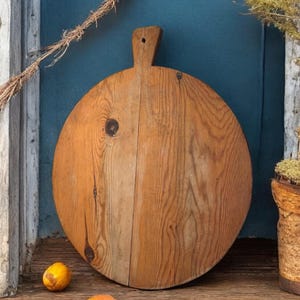 Round Walnut Wooden Cutting Board, Vintage Board, Rustic Cutting Board ...