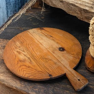Round Walnut Wooden Cutting Board, Vintage Board, Rustic Cutting Board ...