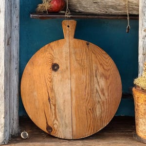 Round Walnut Wooden Cutting Board, Vintage Board, Rustic Cutting Board ...