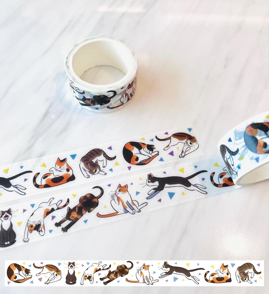 Patchy Cat Washi Tape | Cute Kawaii Cats Illustration Decor ...