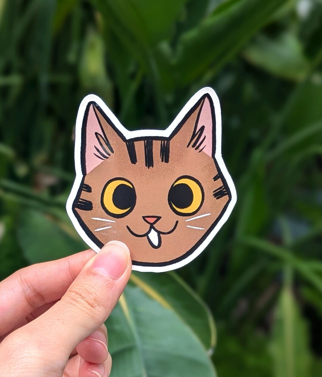Cat Face Sticker #10 | Cute Adorable Brown Striped Kitten | Large ...