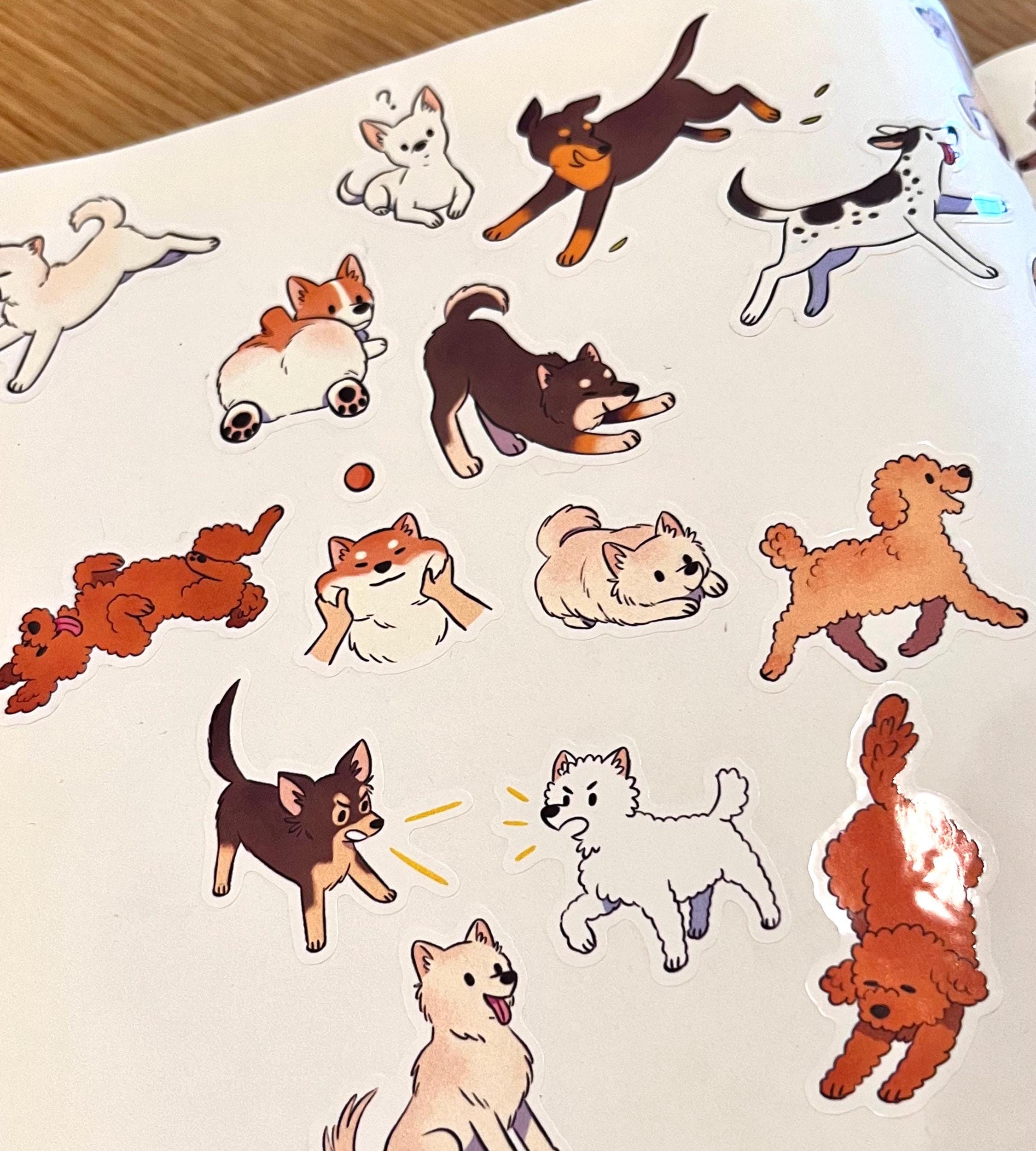 Shiba Inu Sticker Sheet Cute Dog Cartoon Decorative Stickers Decor ...