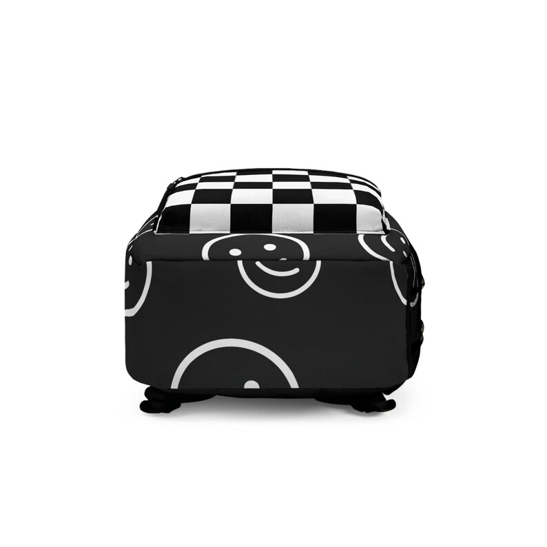 Black and White Smiley Face With Checks Backpack,, Back to School, Back ...