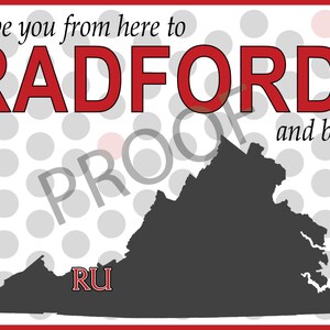 INSTANT PRINTABLE I Love You From Here to Radford and Back - Radford ...