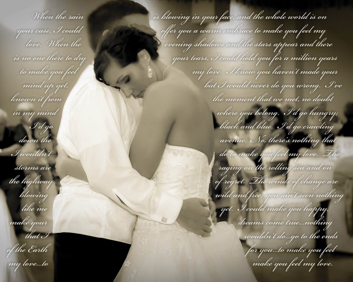 CUSTOM PRINTABLE: Wedding First Dance Photo With Song Lyrics ...