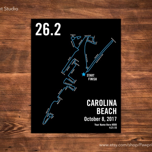 CUSTOM PRINTABLE: Marathon Route Poster any Size - Etsy
