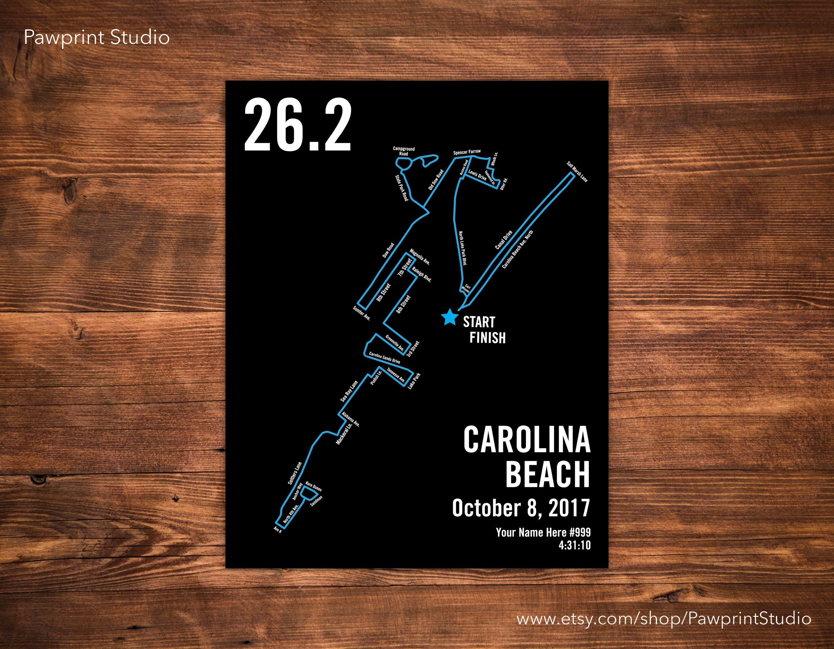 CUSTOM PRINTABLE: Marathon Route Poster any Size - Etsy