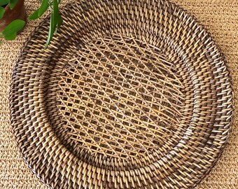 Wicker plate | Etsy