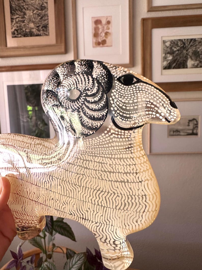 Abraham Palatnik Ram Statue Midcentury Lucite Animal Figure Collectible ...