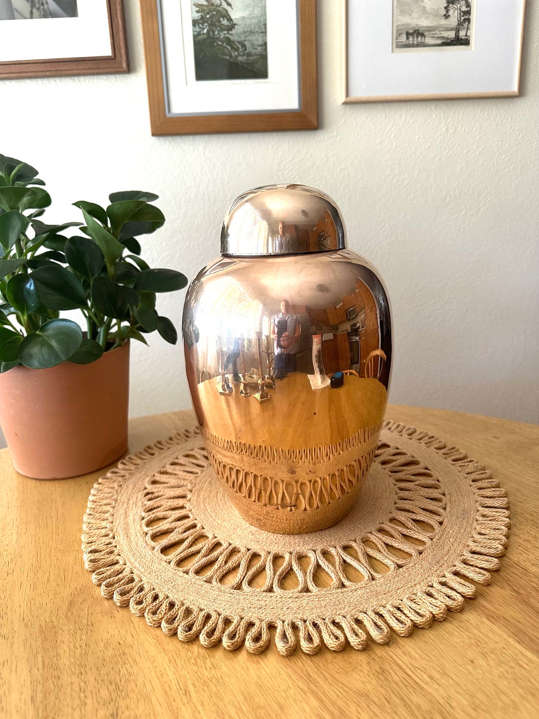 Brass Jar Gold Brass Urn Large Brass Ginger Jar Brass Home Accents ...