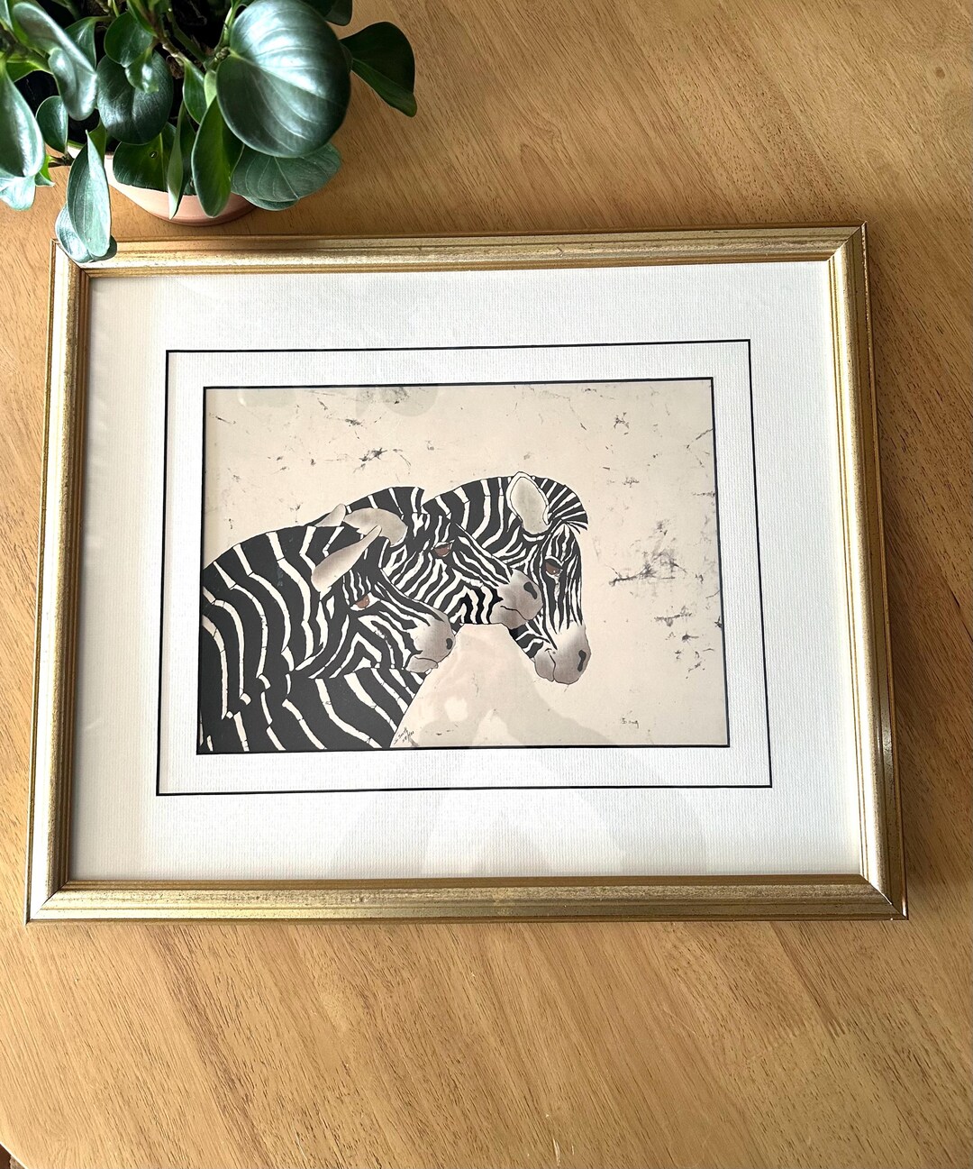 Zebra Artwork Animal Art Zebra Batik Print Framed Wall Art Living Room ...