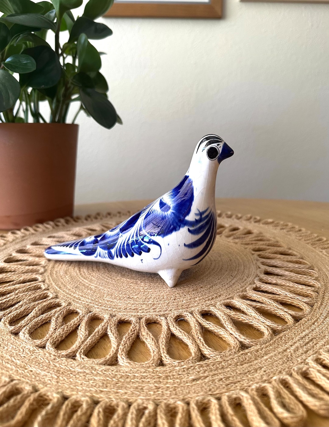 Ceramic Bird Statue Tonala Pottery Bird Coffee Table Decor Bird Lover ...