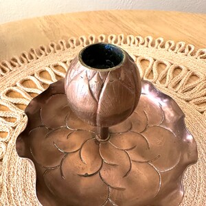 Copper Candle Holder Lotus Flower Candle Holder Copper Table Decor - Etsy