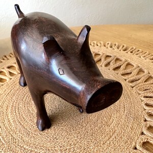 Wood Pig Statue Ironwood Pig Figure Cute Shelf Decor Farmhouse Style ...