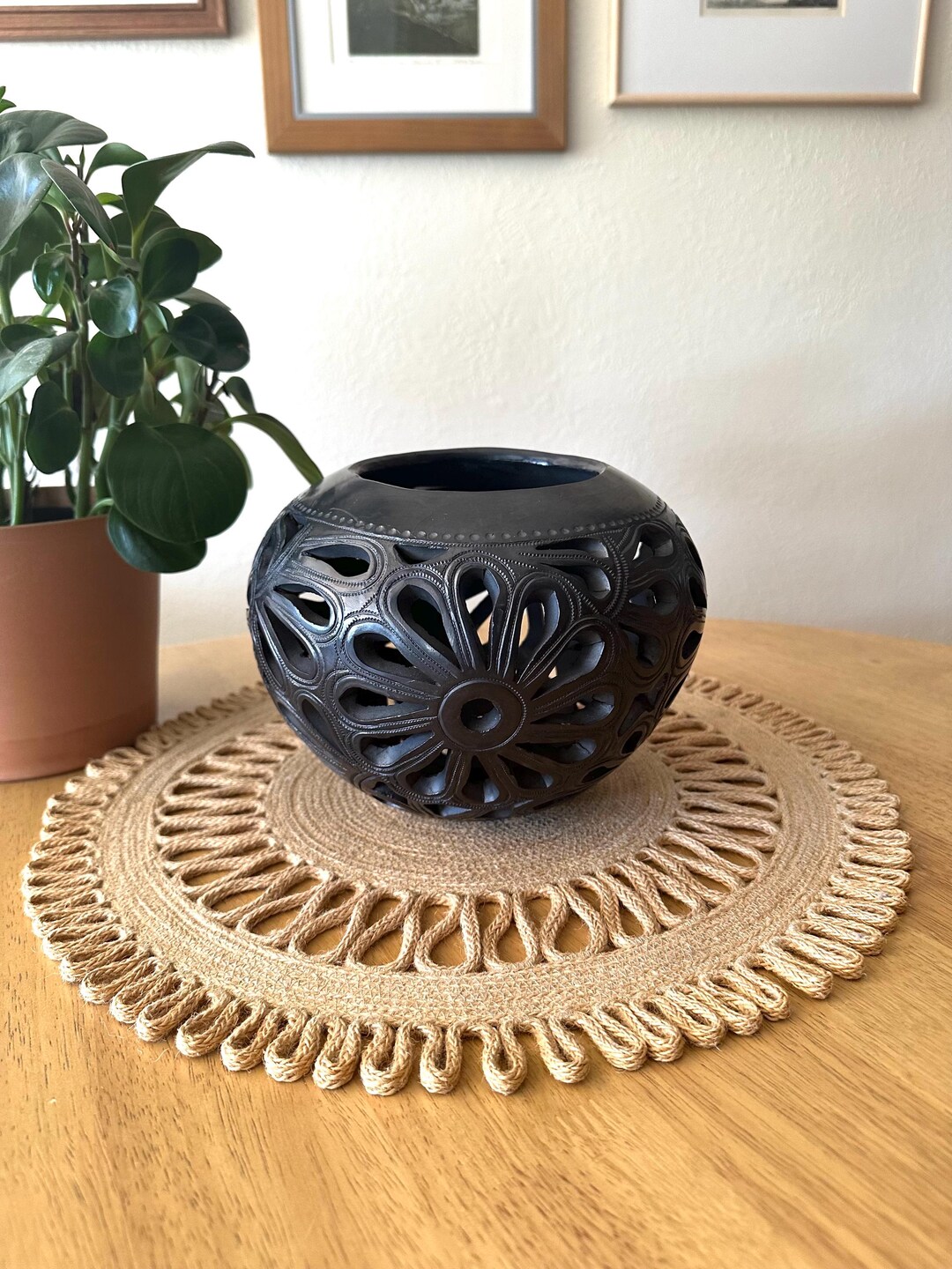 Black Pottery Vase Barro Negro Vase Oaxaca Clay Vase Boho Home Decor - Etsy