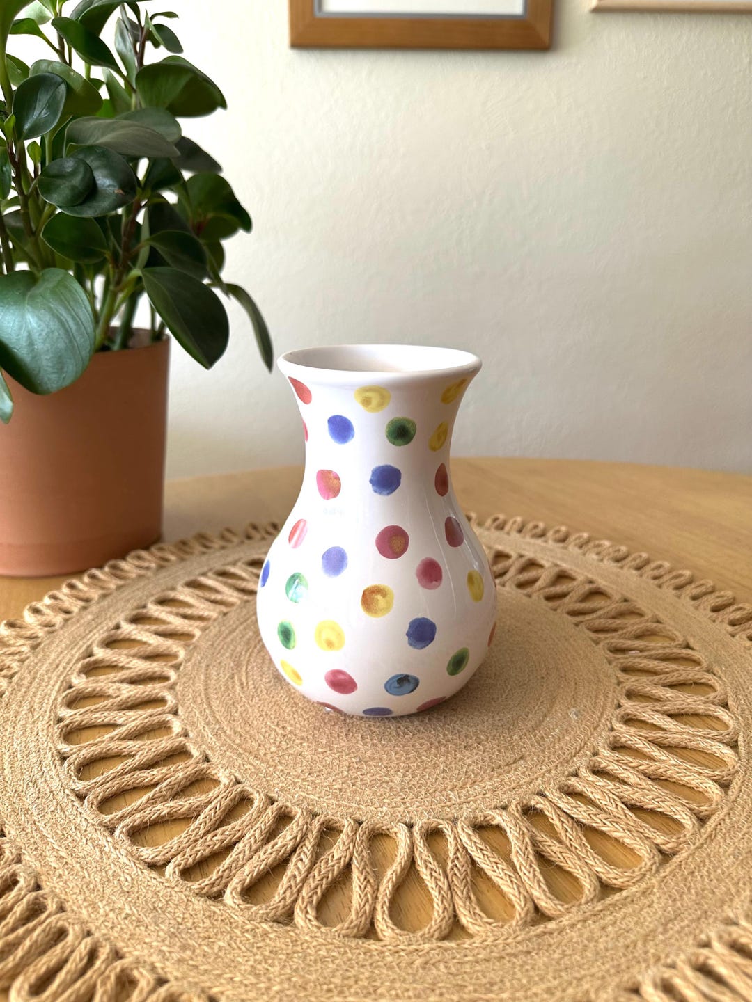 Polka Dot Vase Colorful Flower Vase Spotted Vase Spring Table Decor - Etsy