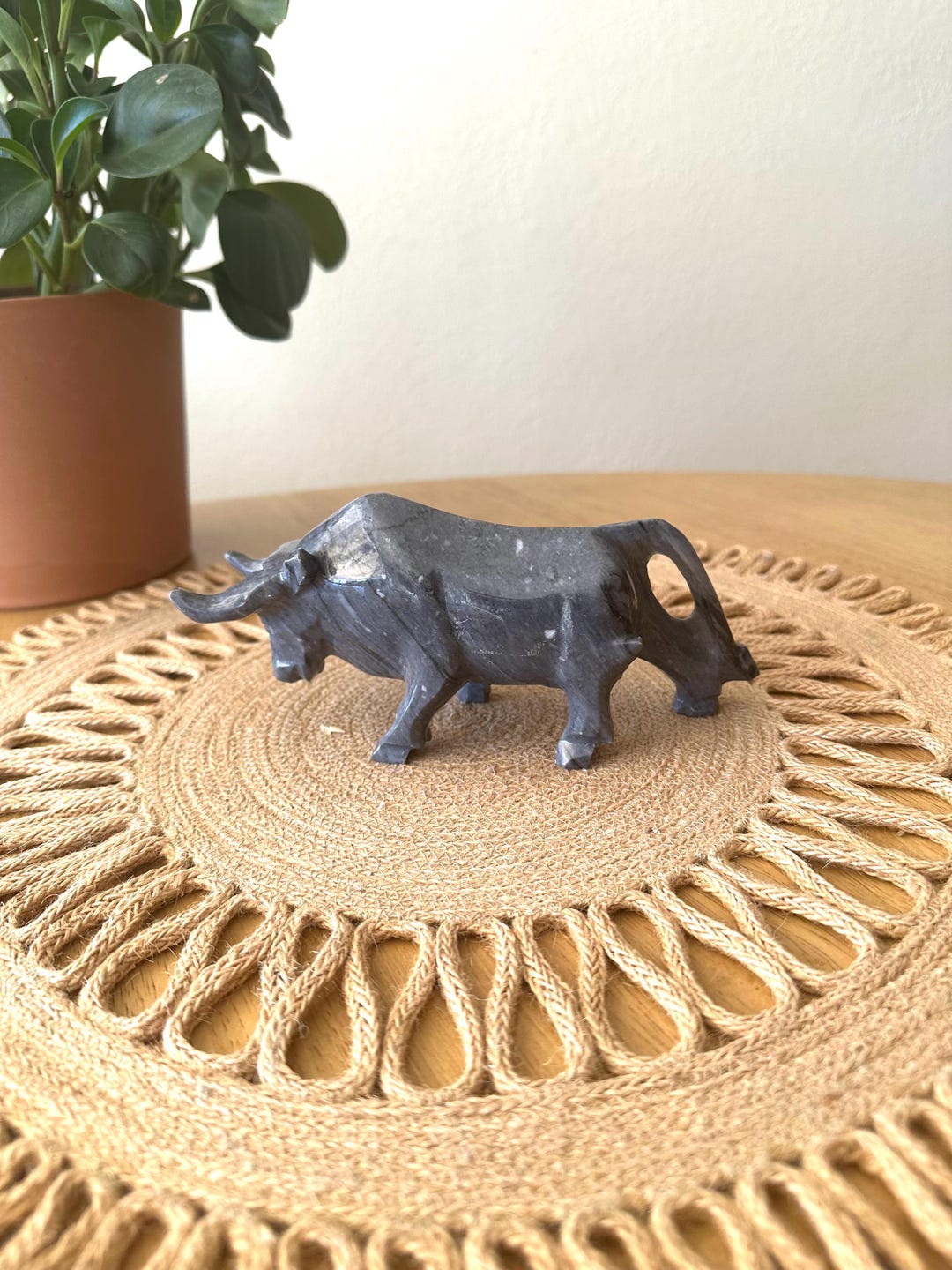 Stone Bull Statue Marble Bull Figure Taurus Gift Idea Stock Market Gift ...