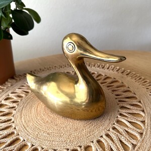 Large Brass Duck Gold Duck Statue Coastal Style Decor - Etsy