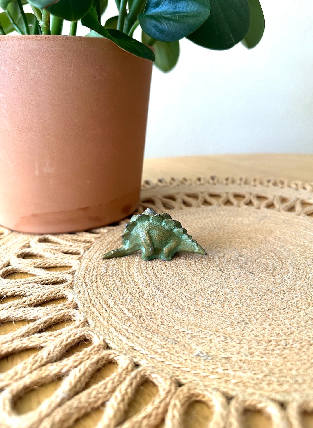 Miniature Dinosaur Figure Bronze Stegosaurus Figurine Mini Dinosaur ...