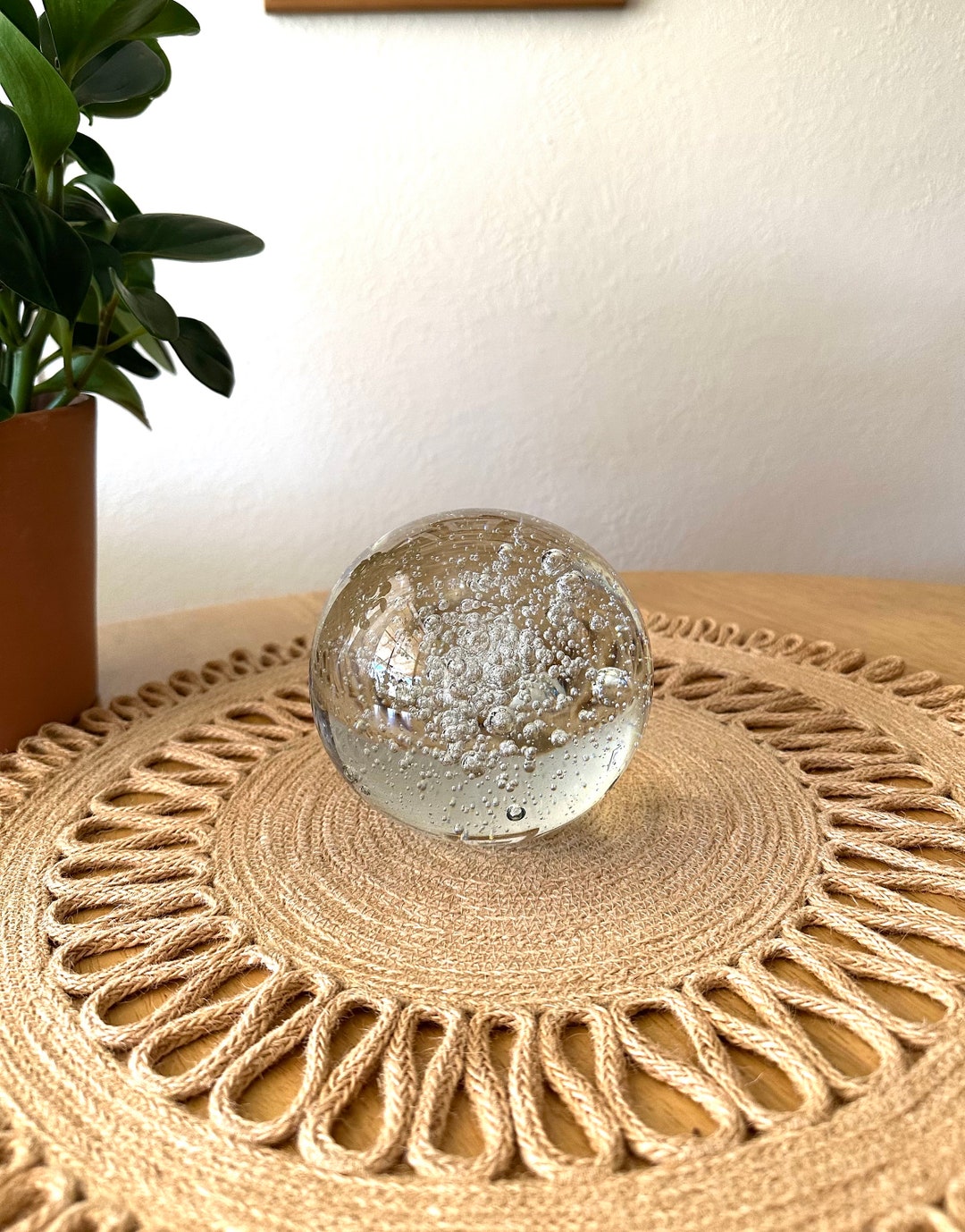 Glass Paperweight Sphere Large Glass Ball Paperweight Bullicante Glass ...