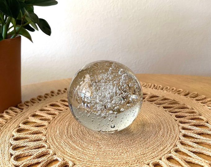 Glass Paperweight Sphere Large Glass Ball Paperweight Bullicante Glass ...