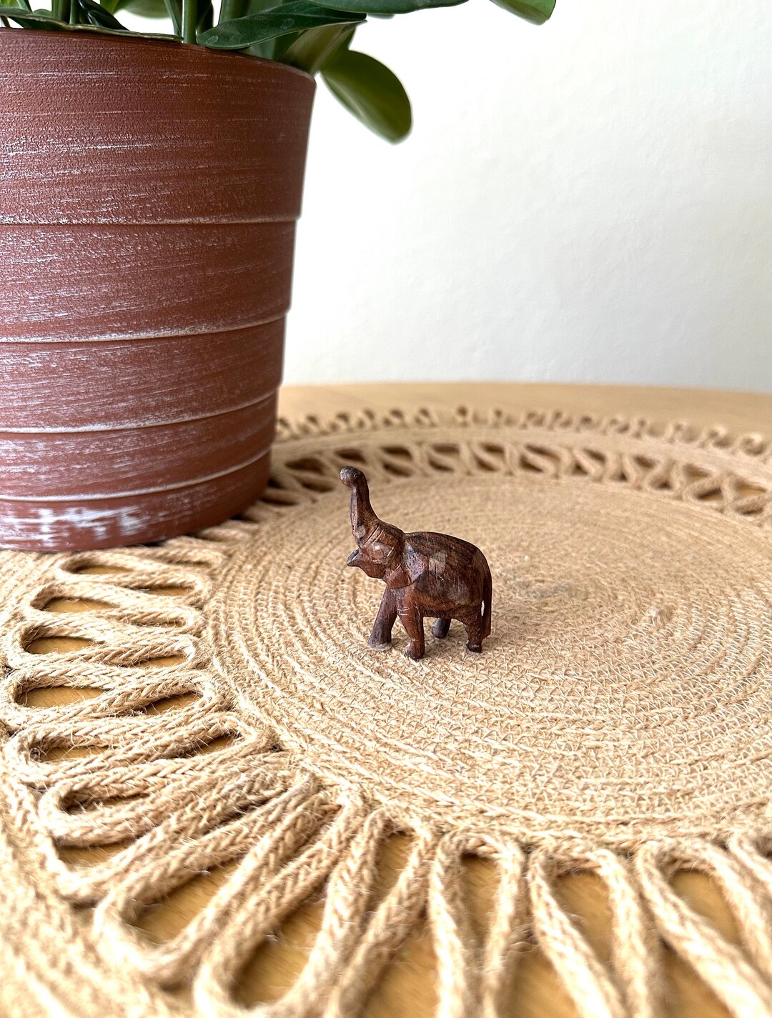 Tiny Wood Elephant Small Elephant Statue Wooden Elephant Figurine - Etsy