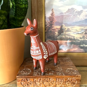 Llama Statue Pottery Llama Sculpture Ceramic Llama Figure Boho Home ...